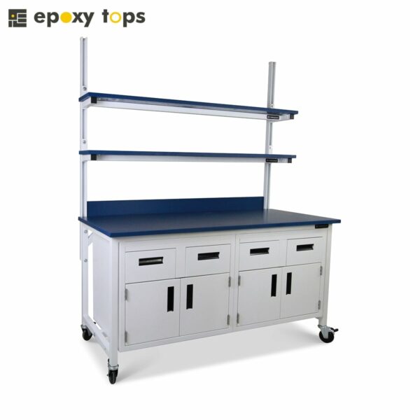 Lab Workbench With Sliding Shelves - Epoxytops