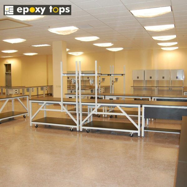 Phenolic Resin Lab Workbenches With Top Cabinets - Epoxytops