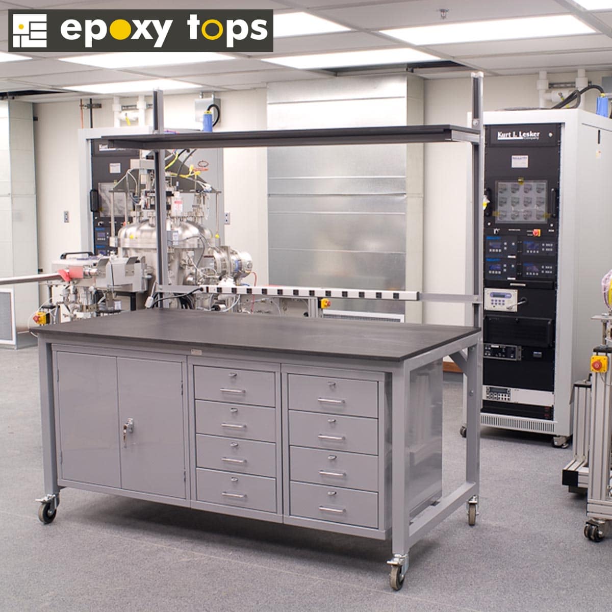 Workbench With Casters And Storage - Epoxytops